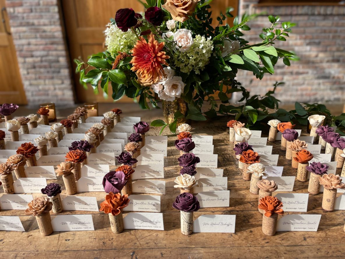 Place Card Displays - Ashland Addison Events